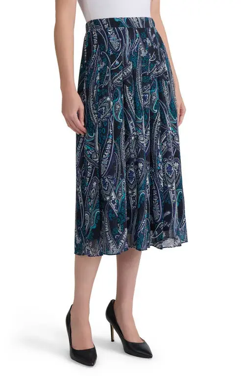 KASPER Print Midi Skirt