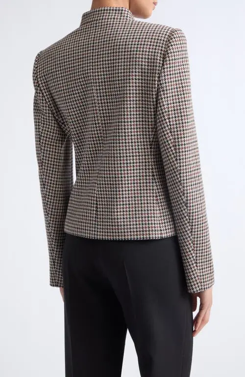 Max Mara Houndstooth Stand Collar Jacket