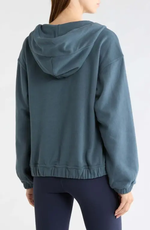 Prana Dreamterry V-neck Hoodie - Grey Blue