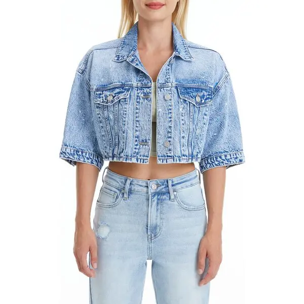 BAYEAS Candy Painted Cropped Denim Jacket