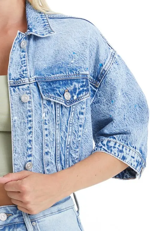 BAYEAS Candy Painted Cropped Denim Jacket