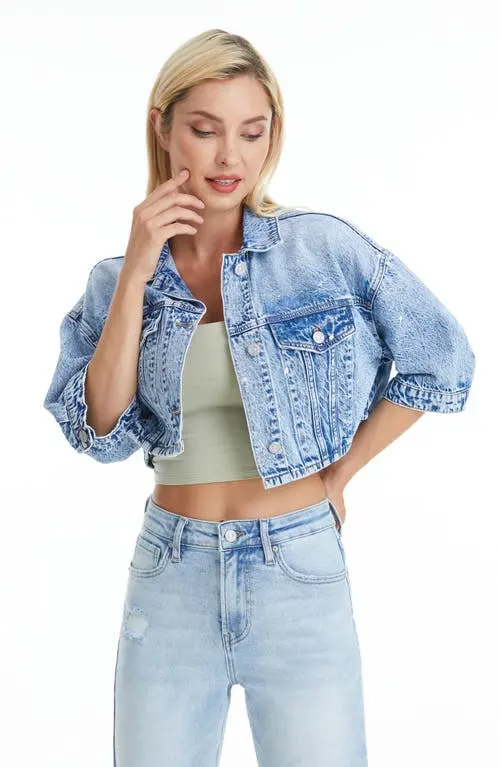 BAYEAS Candy Painted Cropped Denim Jacket