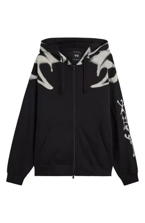 Y3 Graphic Cotton French Terry Zip Hoodie