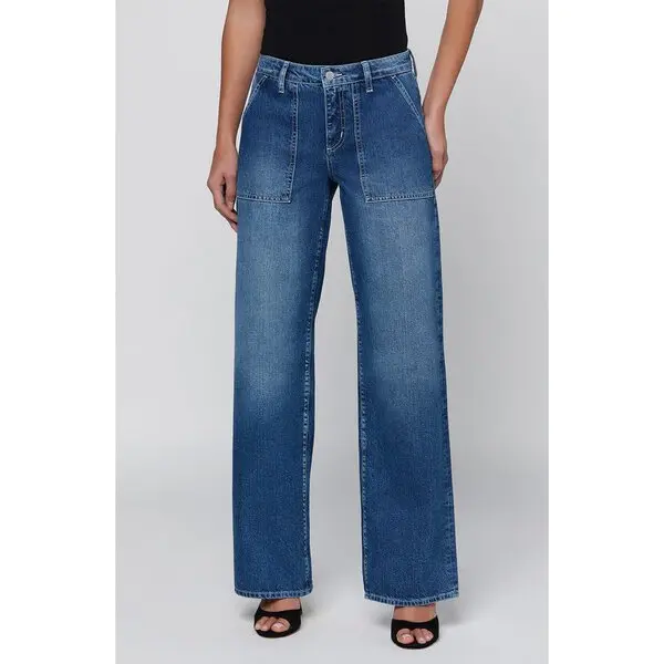 L'Agence Christel High Waist Wide Leg Jeans - Atlantis