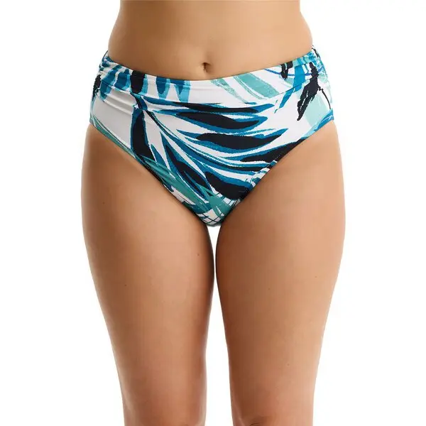 GOTTEX Island Breeze Shirred High Waist Swim Bottom - Blue-multi