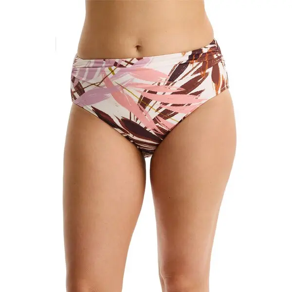 GOTTEX Island Breeze Shirred High Waist Swim Bottom - Brown-pink