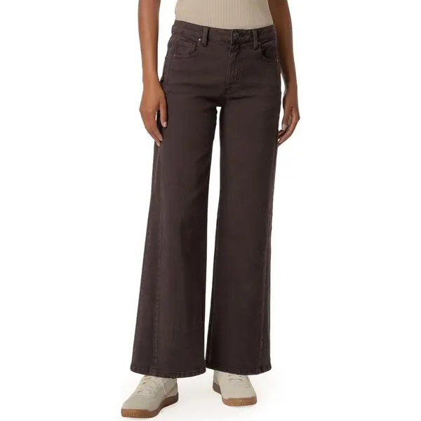 Kut From The Kloth Meg High Waist Wide Leg Jeans - Chocolate