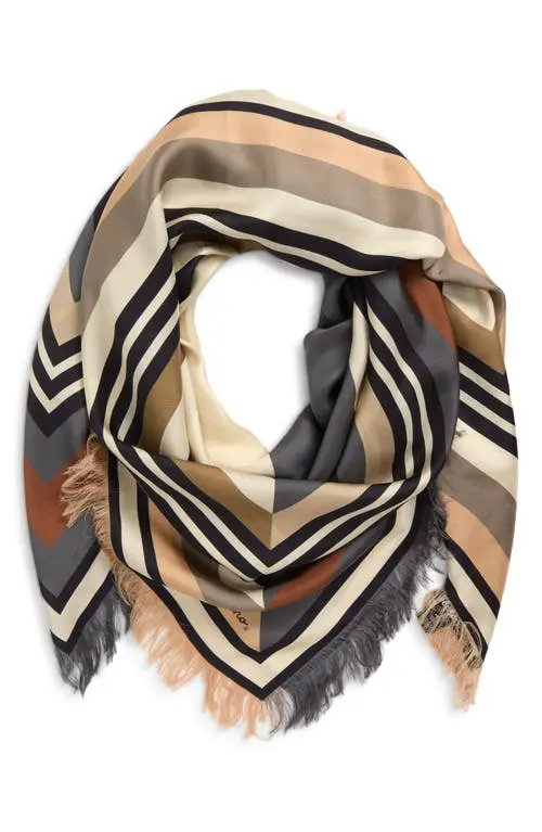 Echo Half And Half Silk Scarf - Charcoal