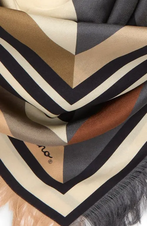Echo Half And Half Silk Scarf - Charcoal
