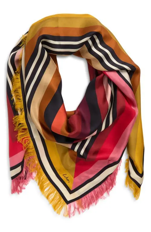 Echo Half And Half Silk Scarf - Red Multi