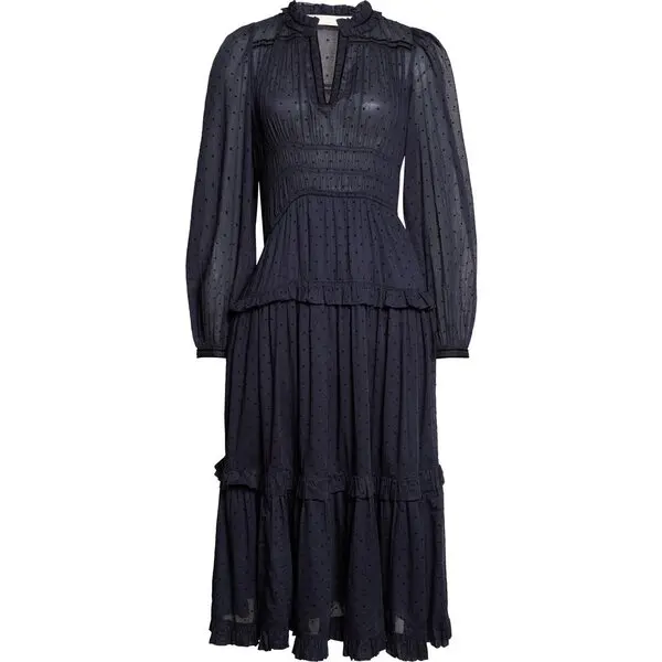 Ulla Johnson Ardelle Dotted Cotton Midi Dress - Nightfall