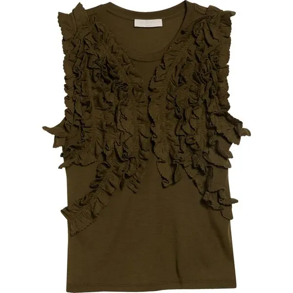 Ulla Johnson Vesna Ruffle Wool Jersey Top