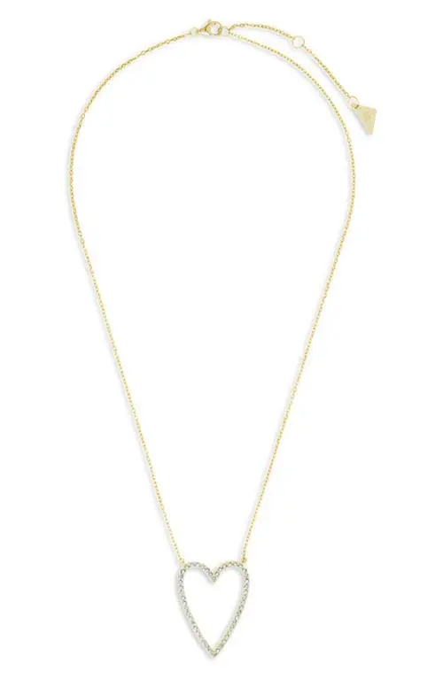 Sterling Forever 14k Plated Sterling Cubic Zirconia Heart Pendant Necklace - Gold