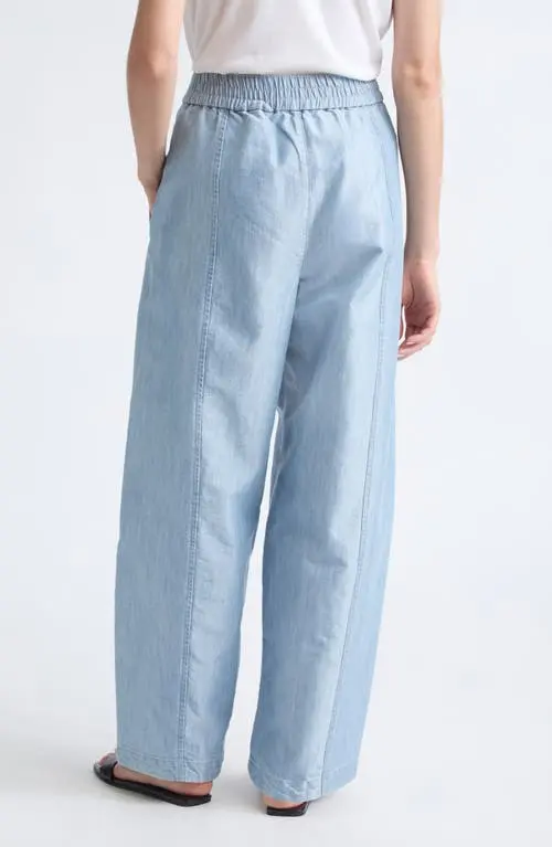 Emporio Armani Wide Leg Trousers With Elasticated Waist - Denim