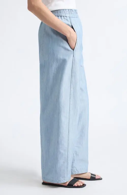 Emporio Armani Wide Leg Trousers With Elasticated Waist - Denim