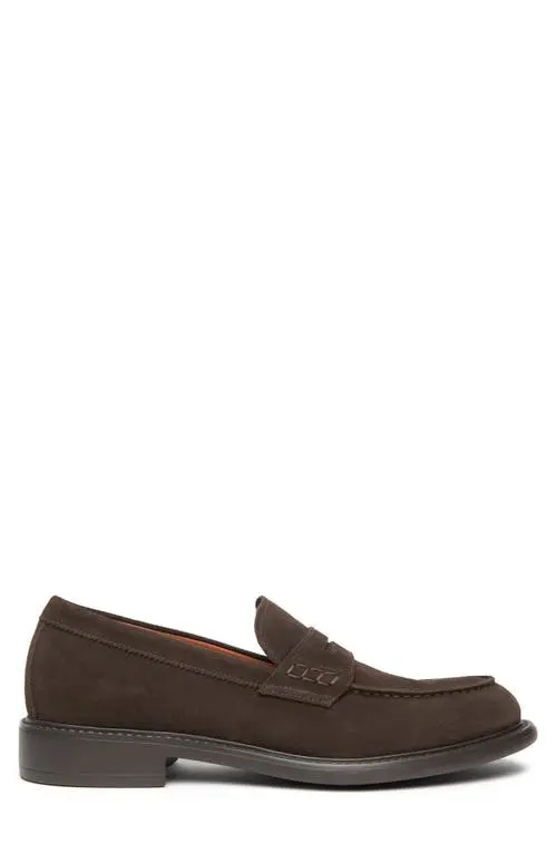NEROGIARDINI Leather Penny Loafer - Chocolate