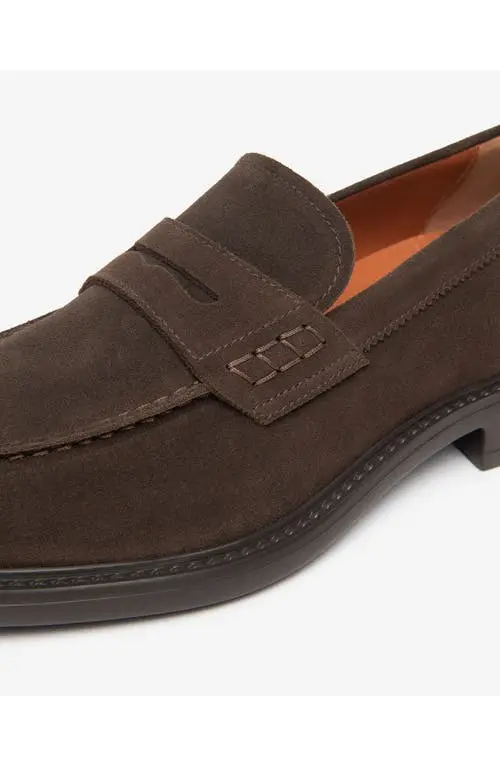 NEROGIARDINI Leather Penny Loafer - Chocolate