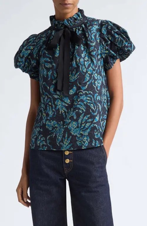 Ulla Johnson Estela Cotton Poplin Top - Midnight