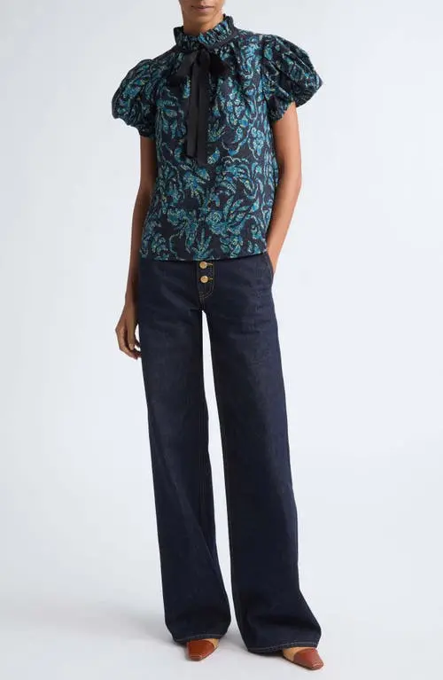 Ulla Johnson Estela Cotton Poplin Top - Midnight