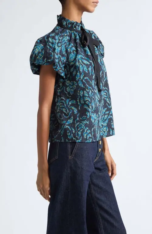 Ulla Johnson Estela Cotton Poplin Top - Midnight