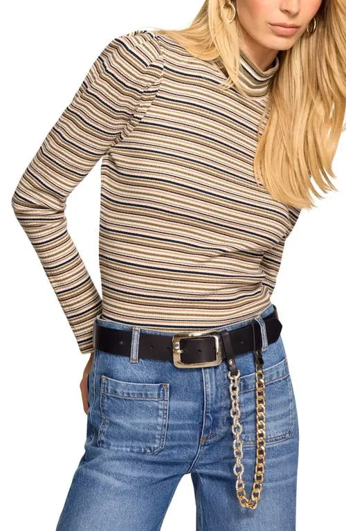 Ramy Brook Yvonne Striped Mock Neck Top
