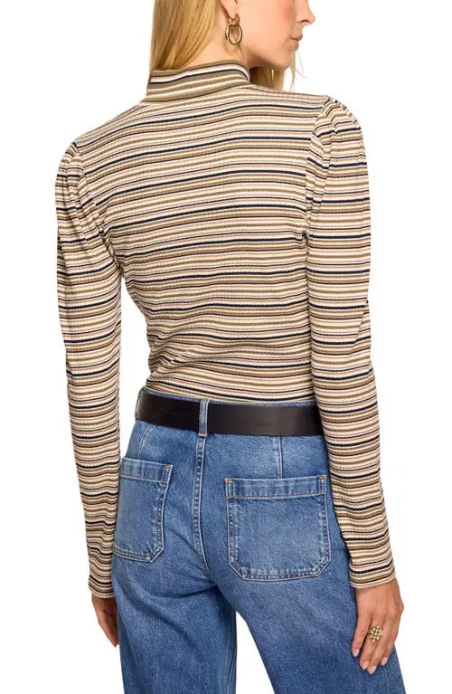 Ramy Brook Yvonne Striped Mock Neck Top