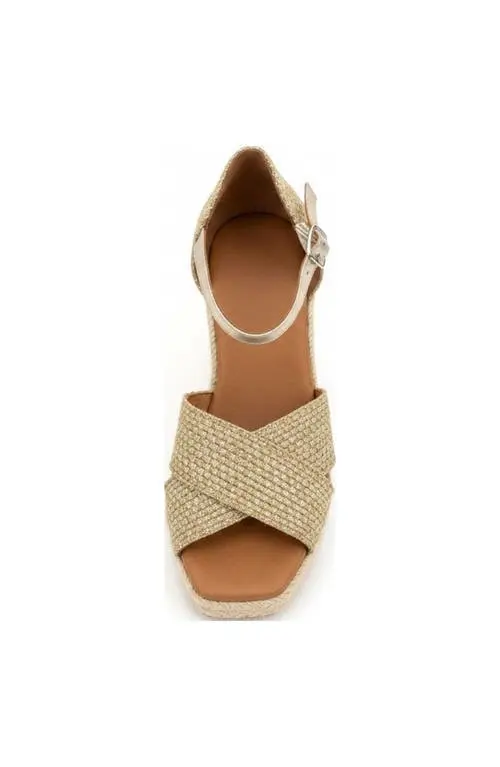 MENINA STEP Jimena High Double Band Woven Espadrille Sandal