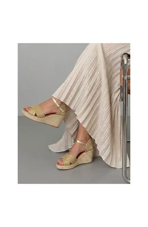 MENINA STEP Jimena High Double Band Woven Espadrille Sandal
