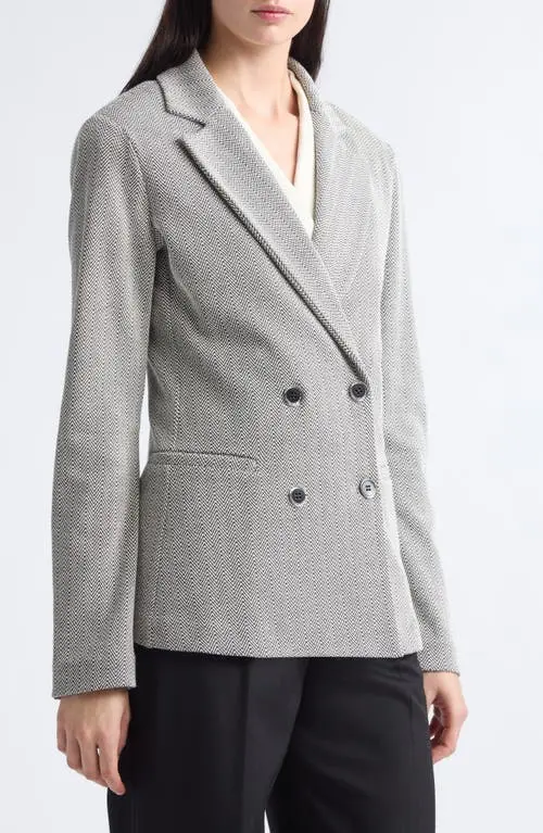 Emporio Armani Herringbone Double Breasted Blazer