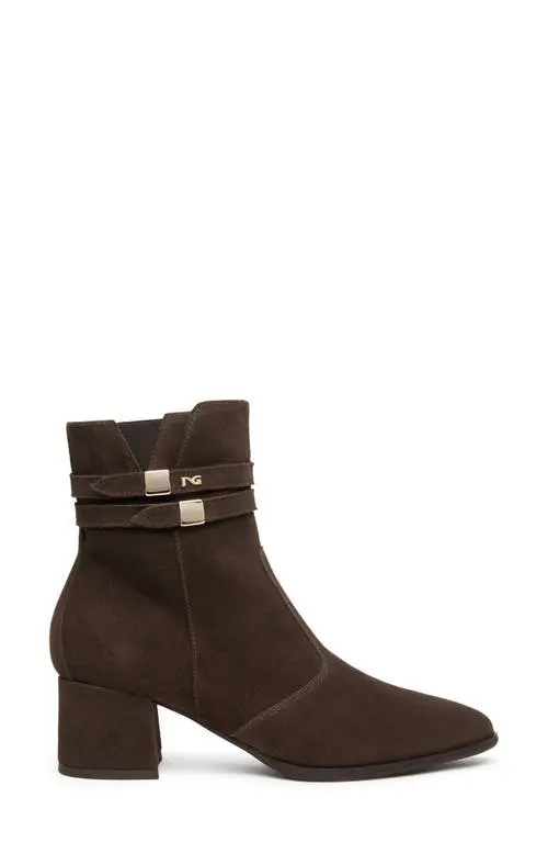 NEROGIARDINI Block Heel Bootie - Chocolate
