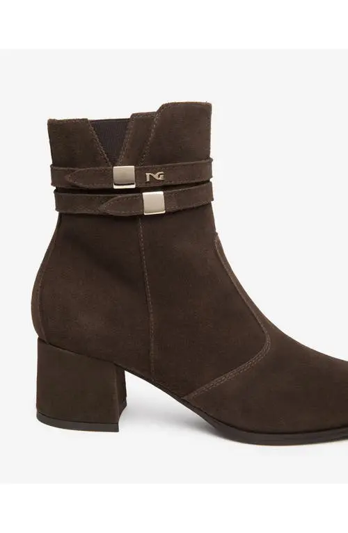 NEROGIARDINI Block Heel Bootie - Chocolate