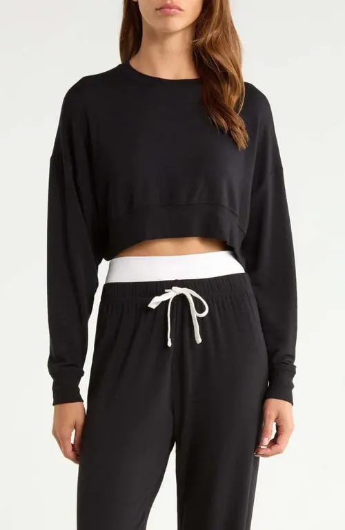 Splits59 Noah Cropped Fleece Sweatshirt - Black