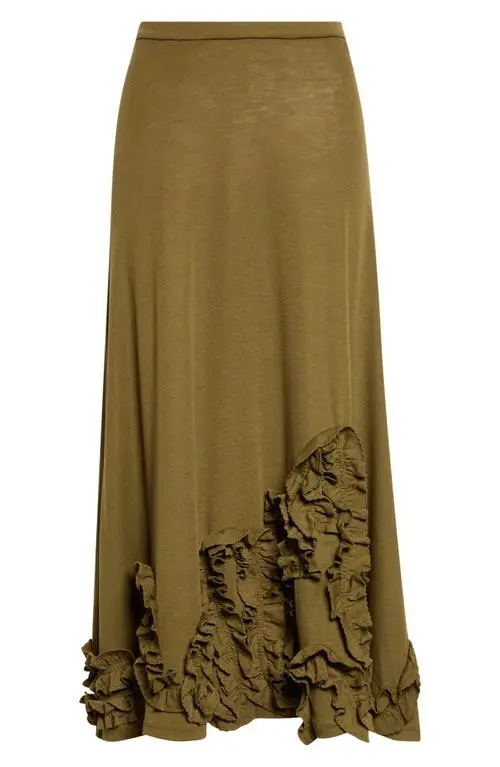 Ulla Johnson Heloise Ruffle Wool Midi Skirt