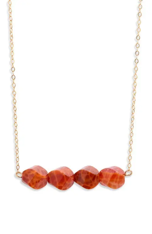 HOUSE OF OLIA Agate Pendant Necklace - Red Agate