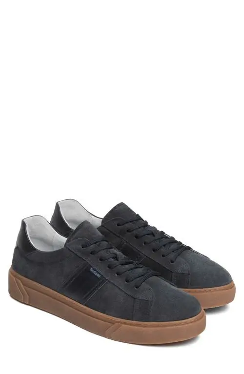 NEROGIARDINI Leather Low Top Sneaker - Navy