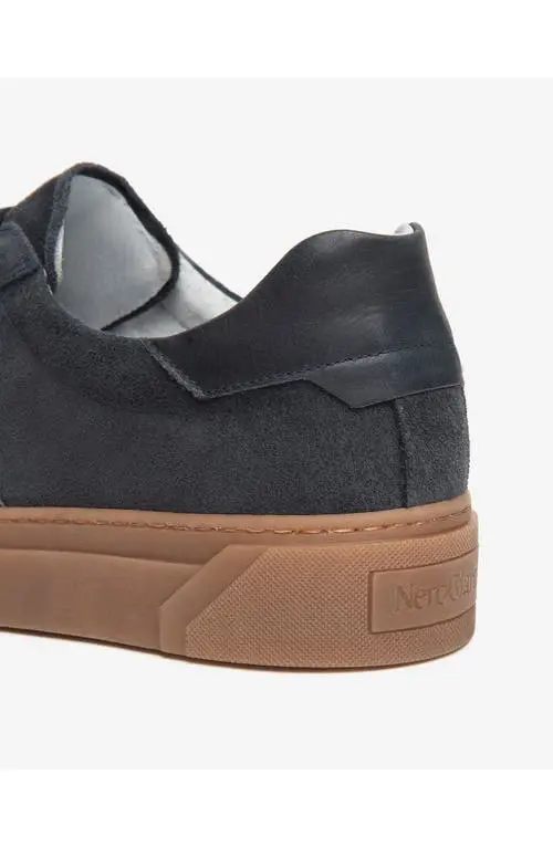 NEROGIARDINI Leather Low Top Sneaker - Navy