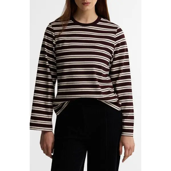 Barbour Maplewood Striped Long Sleeve T-shirt - Fig/birch