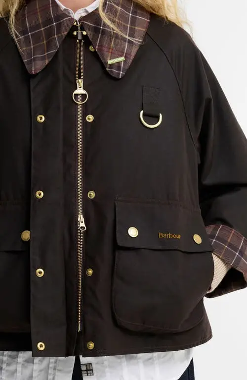 Barbour Icons Tartan Collar Spey Waxed Cotton Jacket