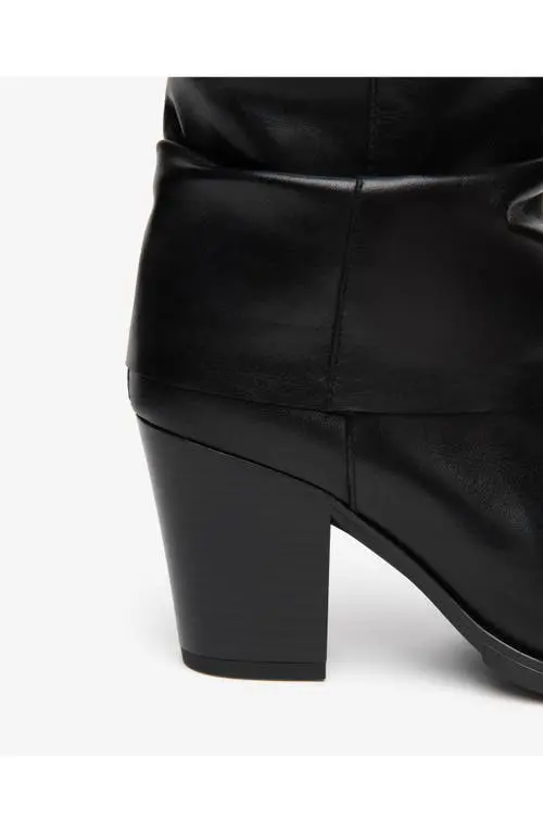 NEROGIARDINI Slouchy Leather Western Boot - Black