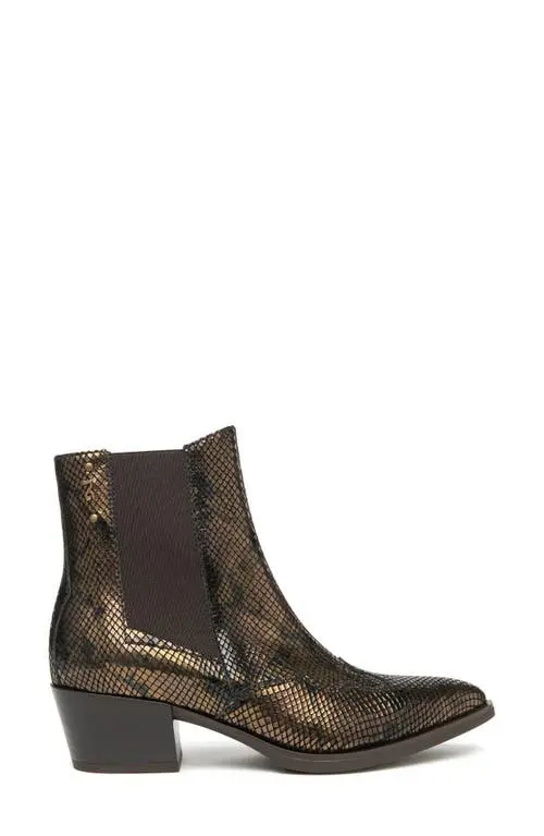NEROGIARDINI Leather Western Chelsea Bootie - Bronze