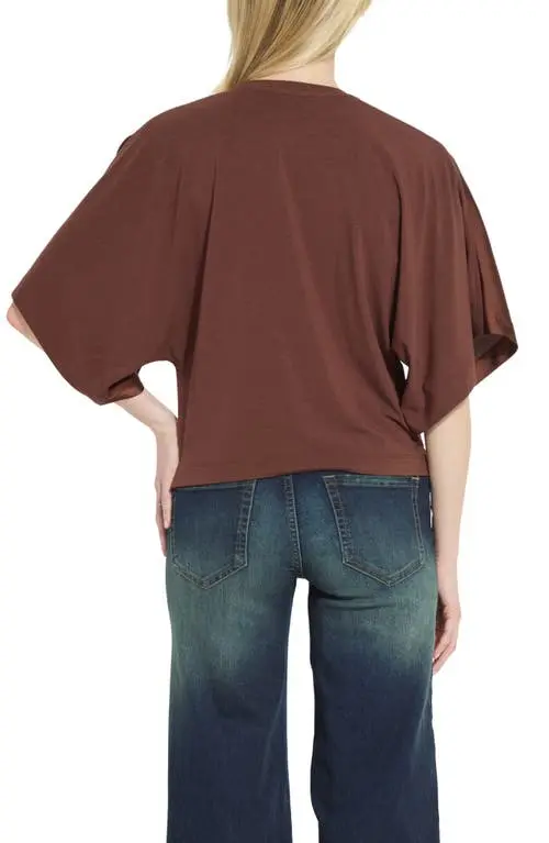 Lyssé Ginger Mixed Media Dolman Tee - Maple