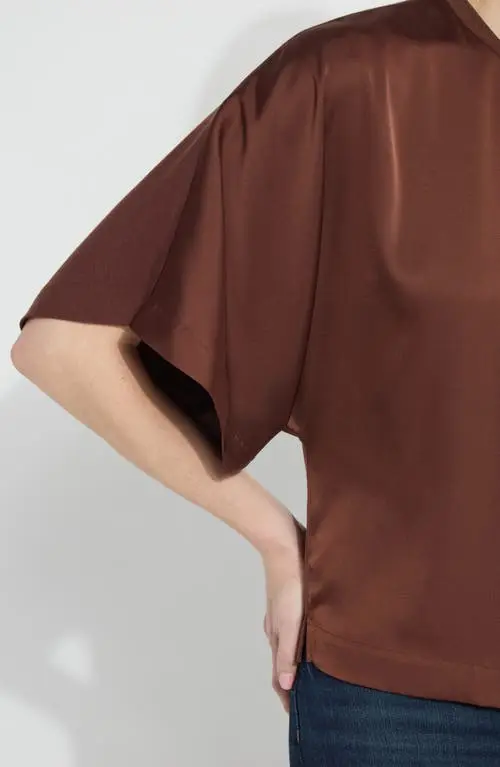 Lyssé Ginger Mixed Media Dolman Tee - Maple