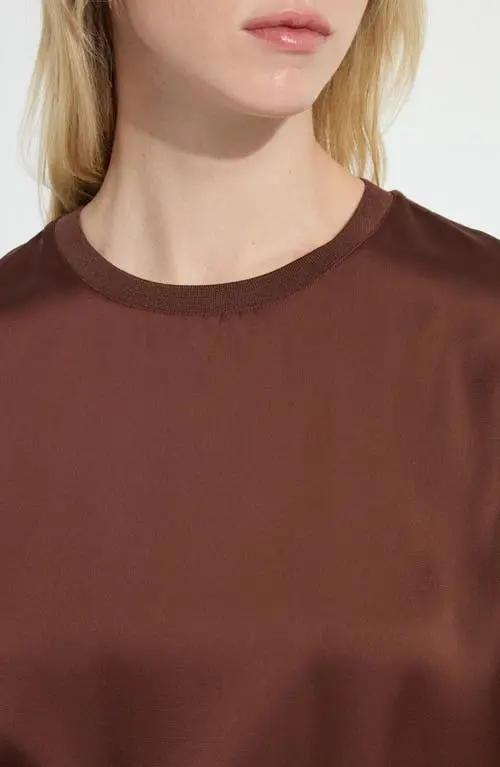 Lyssé Ginger Mixed Media Dolman Tee - Maple