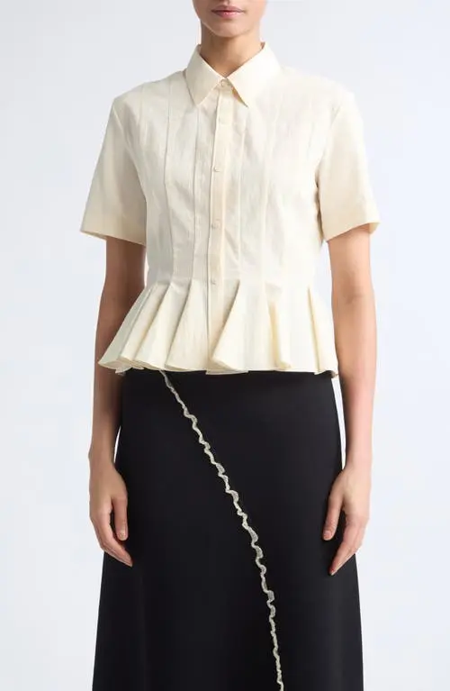 ASHLYN Lulu Cotton Button-up Shirt - Cream