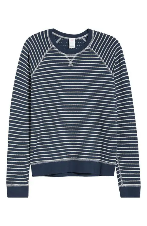 Marine Layer Raglan Sleeve Reversible Cotton Blend Top - Twilight Stripe