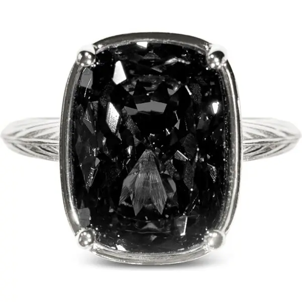 Sterling Forever Cushion Cut Statement Ring - Black/silver