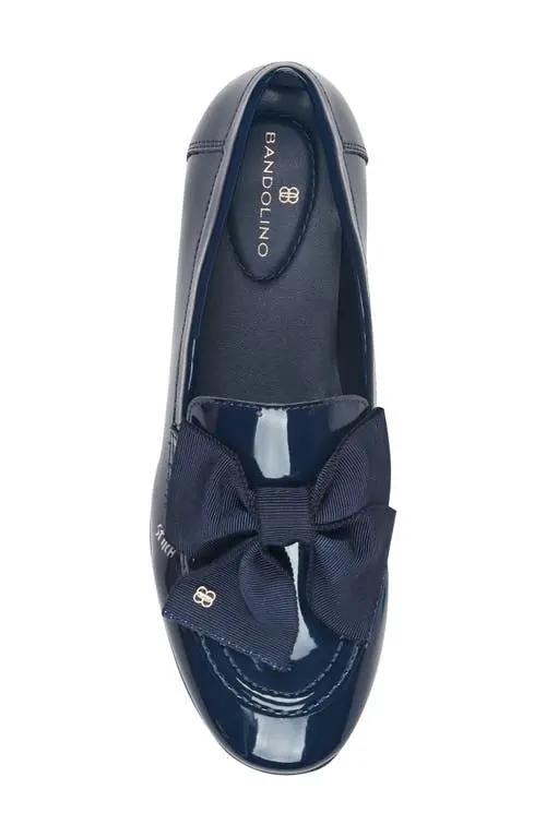 Bandolino Dreem Faux Leather Loafer With Bow Detailing - Dark Blue