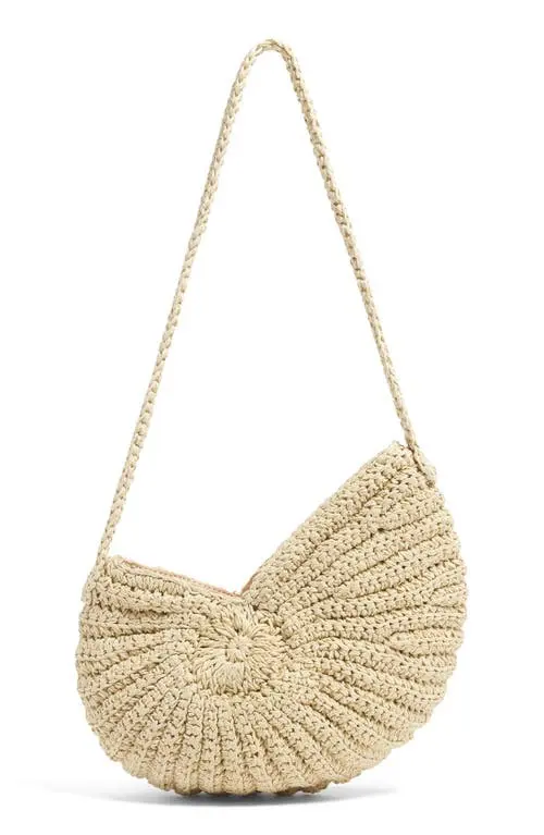 Stoney Clover Lane Shell Spiral Raffia Crossbody Bag - Natural