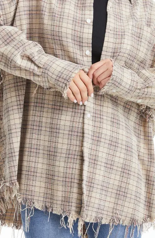 BAYEAS Plaid Cotton Shirt
