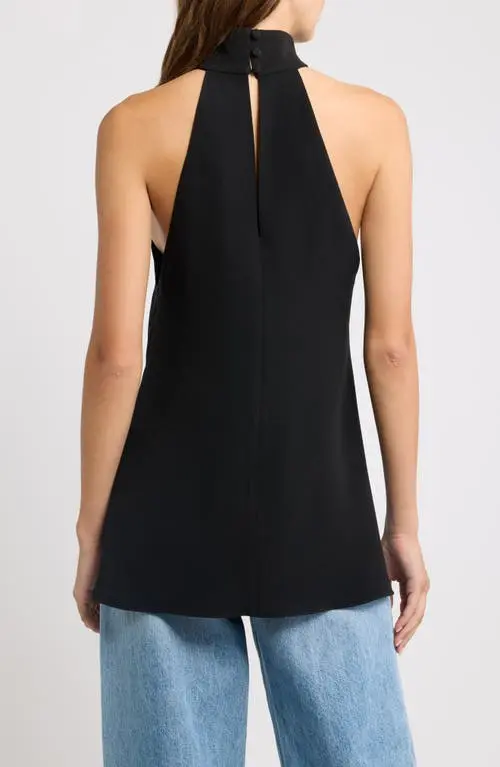 REFORMATION Niva High Neck Top - Black